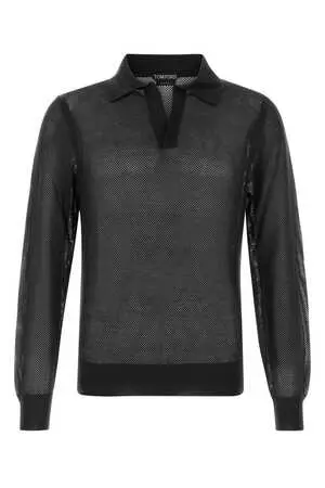 TOM FORD Mesh Polo Shirt - Black
