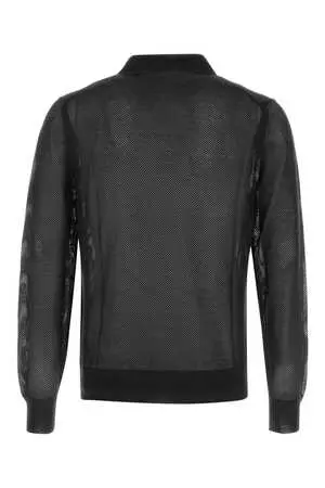 TOM FORD Mesh Polo Shirt - Black