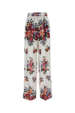 Dolce & Gabbana Printed Twill Wide-leg Pant