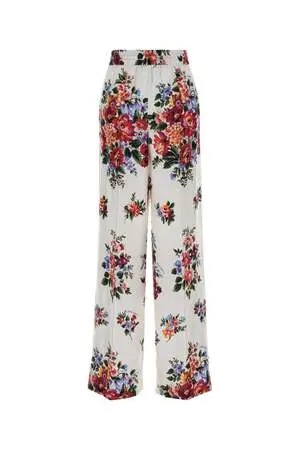 Dolce & Gabbana Printed Twill Wide-leg Pant