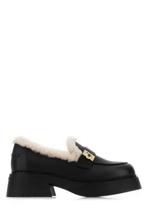 FERRAGAMO Leather Caminia Loafers - Black
