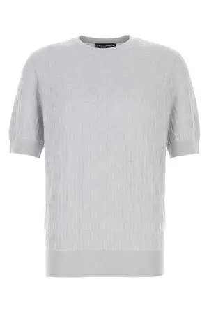 Dolce & Gabbana Light Grey Silk Sweater - Gray
