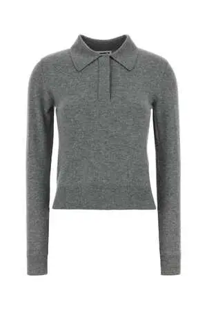 JIL SANDER Jil Sander Women Grey Wool Polo Shirt