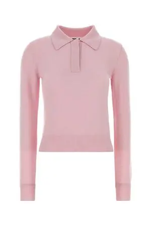 JIL SANDER Wool Polo Shirt - Pink