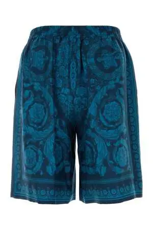 Versace Printed Silk Bermuda Shorts