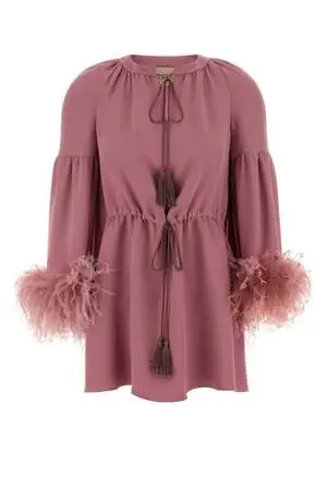 Valentino Garavani Antiqued Crepe Couture Blouse - Pink