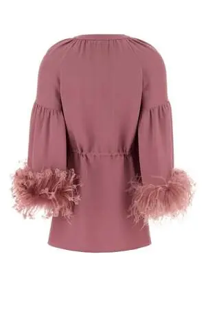 Valentino Garavani Antiqued Crepe Couture Blouse - Pink