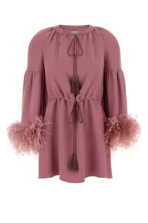 Valentino Garavani Antiqued Crepe Couture Blouse - Pink