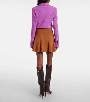 Stouls Mila Pleated Suede Miniskirt