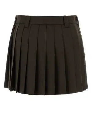 Miu Miu Chocolate Wool Mini Skirt