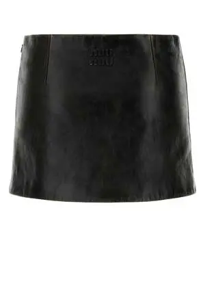 Miu Miu Leather Mini Skirt