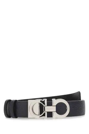 FERRAGAMO Midnight Leather Reversible Belt - Blue