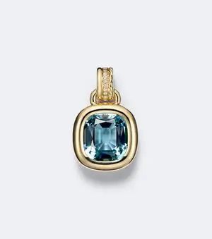 David Yurman Dy Mercer® 18kt Pendant With Topaz And Diamonds - Blue