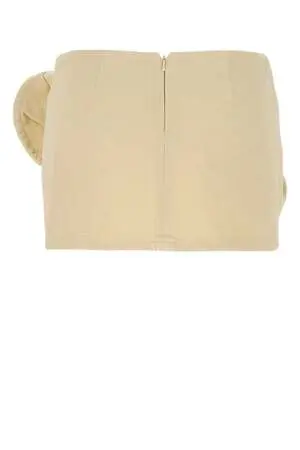 Magda Butrym Cream Denim Mini Skirt