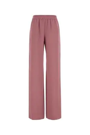 VALENTINO Valentino Garavani Women Antiqued Pink Silk Wide-Leg Pant