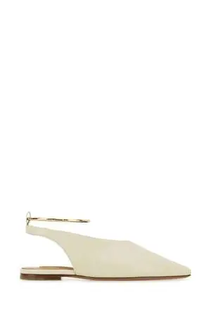 JIL SANDER Ivory Leather Ballerinas - White