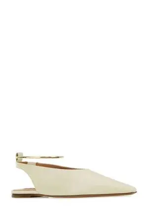 JIL SANDER Ivory Leather Ballerinas