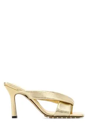 Bottega Veneta Leather Niva Mules - Gold
