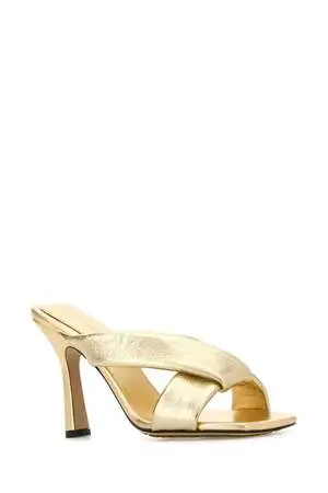 Bottega Veneta Leather Niva Mules - Gold
