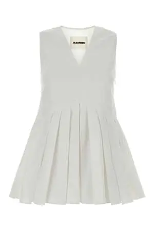 JIL SANDER Poplin Top - White