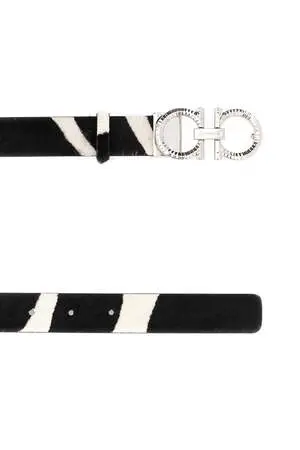 FERRAGAMO Printed Calf Hair Reversible Belt - Multicolor
