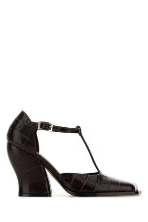 Loewe Burgundy Leather Onda Pumps - Red