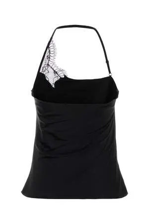COURREGES Stretch Satin Top - Black