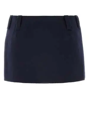 Miu Miu Midnight Wool Blend Mini Skirt