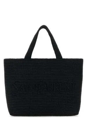 Saint Laurent Raffia Tote Bag - Black