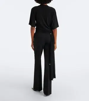 Sportmax Asymmetric Draped Jersey Top