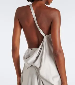 VIVIENNE WESTWOOD Glossa Draped One-shoulder Satin Maxi Dress