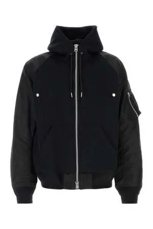 Sacai Cotton Blend Sweatshirt - Black