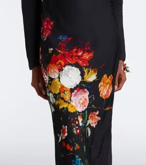 Dries Van Noten Floral Satin Maxi Dress