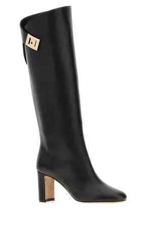 FERRAGAMO Leather Boots - Black
