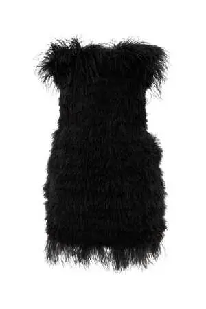 Sportmax Embroidered Polyester Avocado Mini Dress - Black