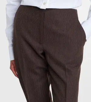 Alexander McQueen Striped Wool Straight Pants