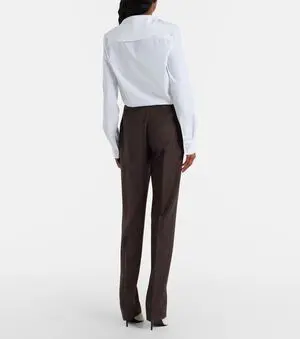 Alexander McQueen Striped Wool Straight Pants