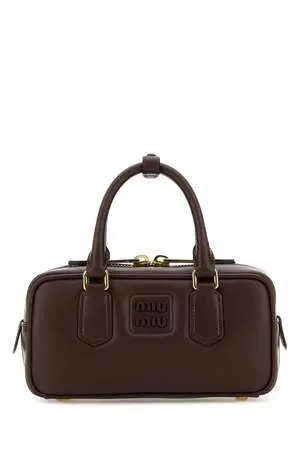 Miu Miu Leather Arcadie Handbag - Brown