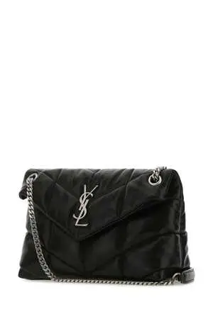 Saint Laurent Nappa Leather Puffer Shoulder Bag - Black