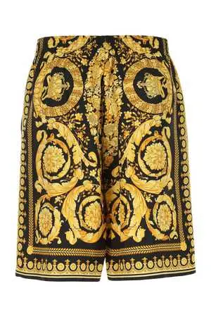 Versace Printed Silk Bermuda Shorts