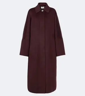 JOSEPH Donna Wool And Cashmere Coat - Burgundy