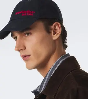 Acne Studios Logo Embroidered Baseball Cap - Blue