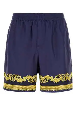 Versace Silk Bermuda Shorts - Blue