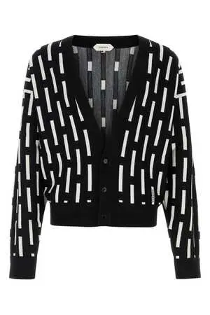 Versace Embroidered Wool Cardigan - Multicolor