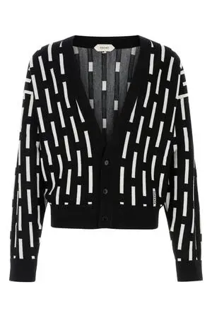 Versace Embroidered Wool Cardigan - Multicolor