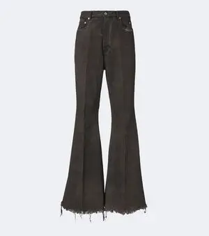 Rick Owens Bolan Distressed Flared Jeans - Grey