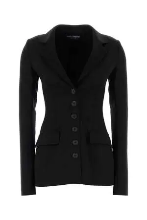 Dolce & Gabbana Stretch Wool Blazer - Black