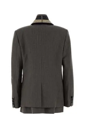 Sacai Embroidered Wool Blazer