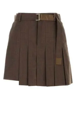 Sacai Brown Gabardine Pant-skirt