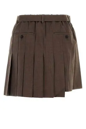 Sacai Brown Gabardine Pant-skirt